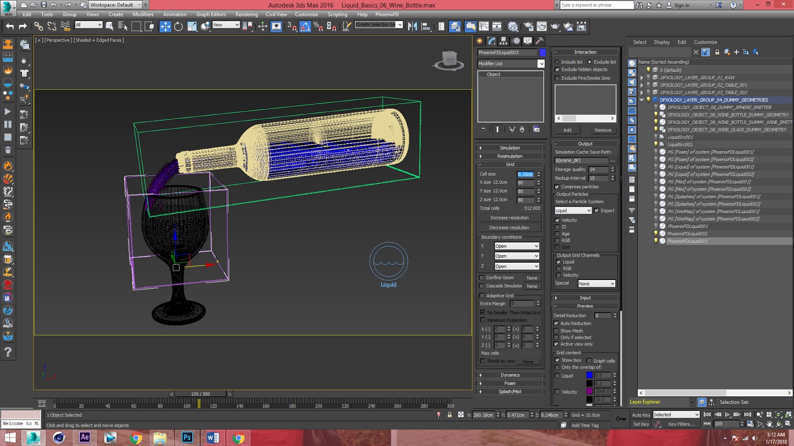 Liquid Simulation with Phoenix FD 3.0 - Ver 02 | DFX-ology