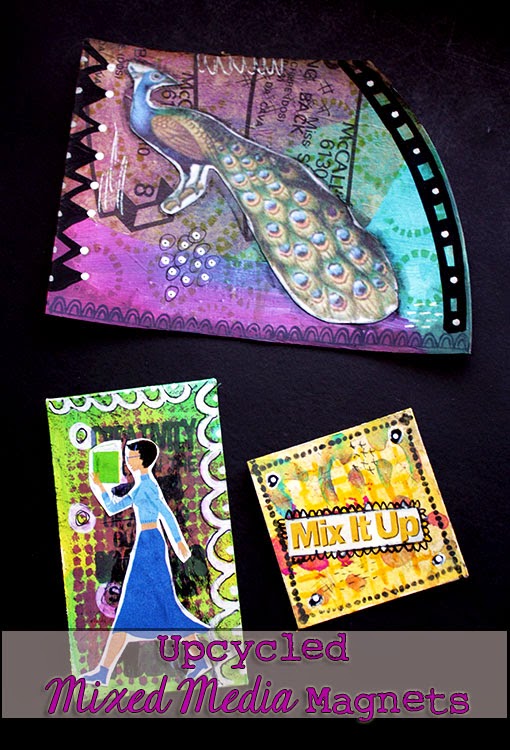 CraftyHope: Tutorial: Upcycled Mixed Media Magnets