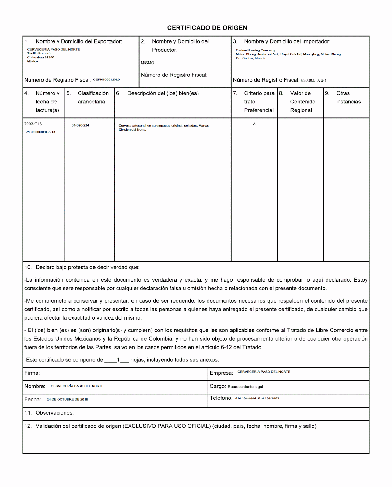 Oferta Exportable. Actividad 2. Requisitos del país de destino