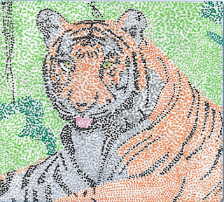 Geometry and Arts: 2016-17. P5. Pointillism. Student practices