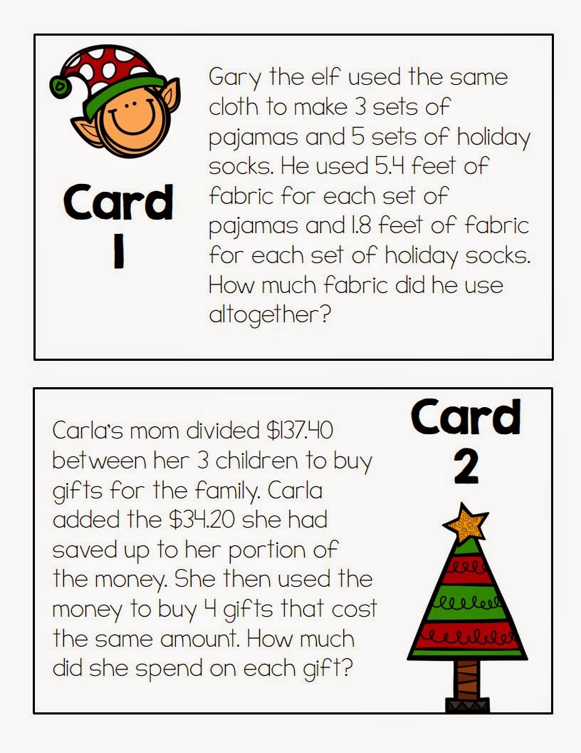 Fifth Grade Freebies: Happy Holidays! Constructed Response Task Cards