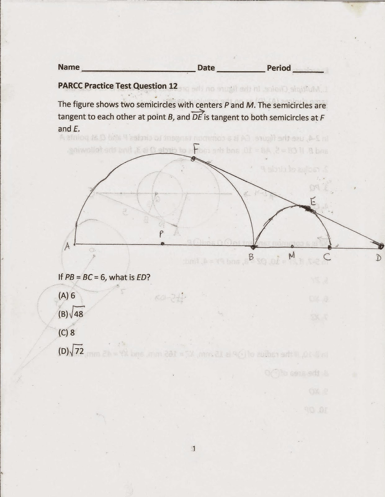 Geometry, Common Core Style: PARCC Practice Test Question 12 (Day 157)