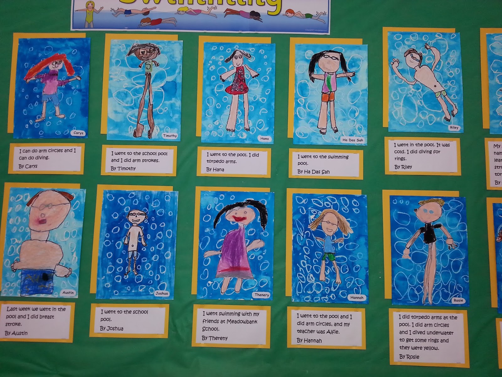 Room 10 Meadowbank School: Swimming Art