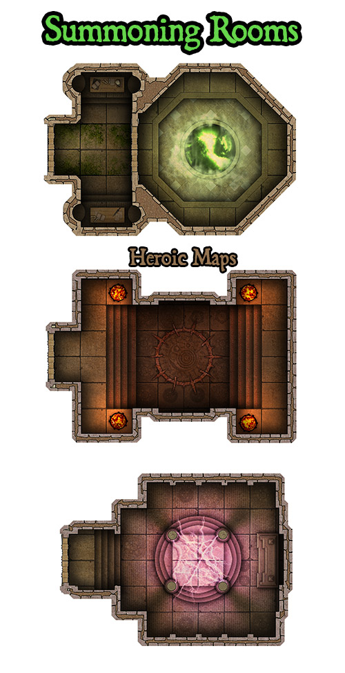 Wargame News and Terrain: Heroic Maps: New Printable Dungeon Summoning ...