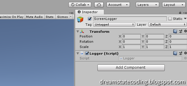 Dreamstate Coding: Teaching myself Unity - Logging to screen