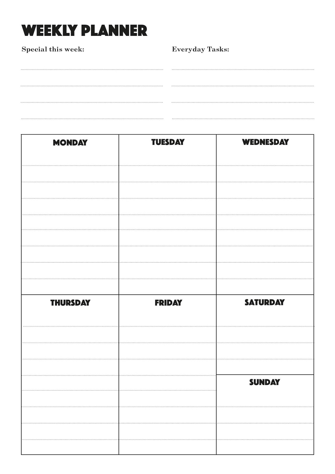 Ilonpilkkuja: Ilmainen viikkojärjestyspohja käyttöösi! Free Weekly Planner!