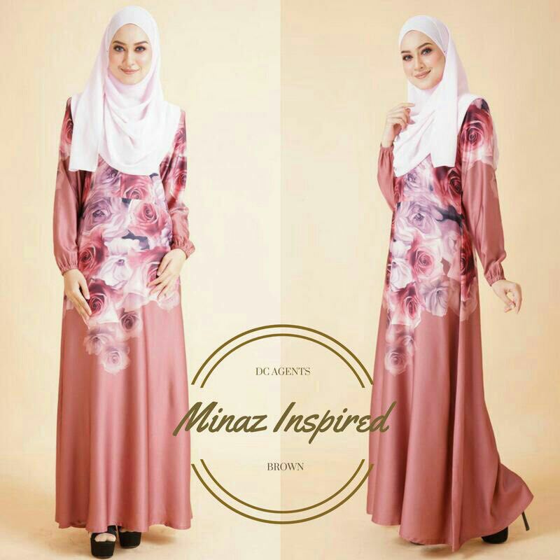 MINAZ INSPIRED DRESS - Mama Iman Kain Pasang Murah