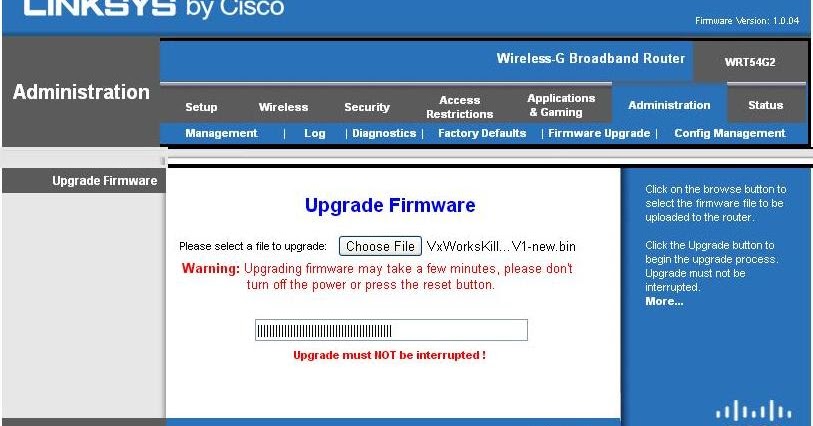 How to Install DD-WRT on Linksys WRT54G2 V1 Firmware