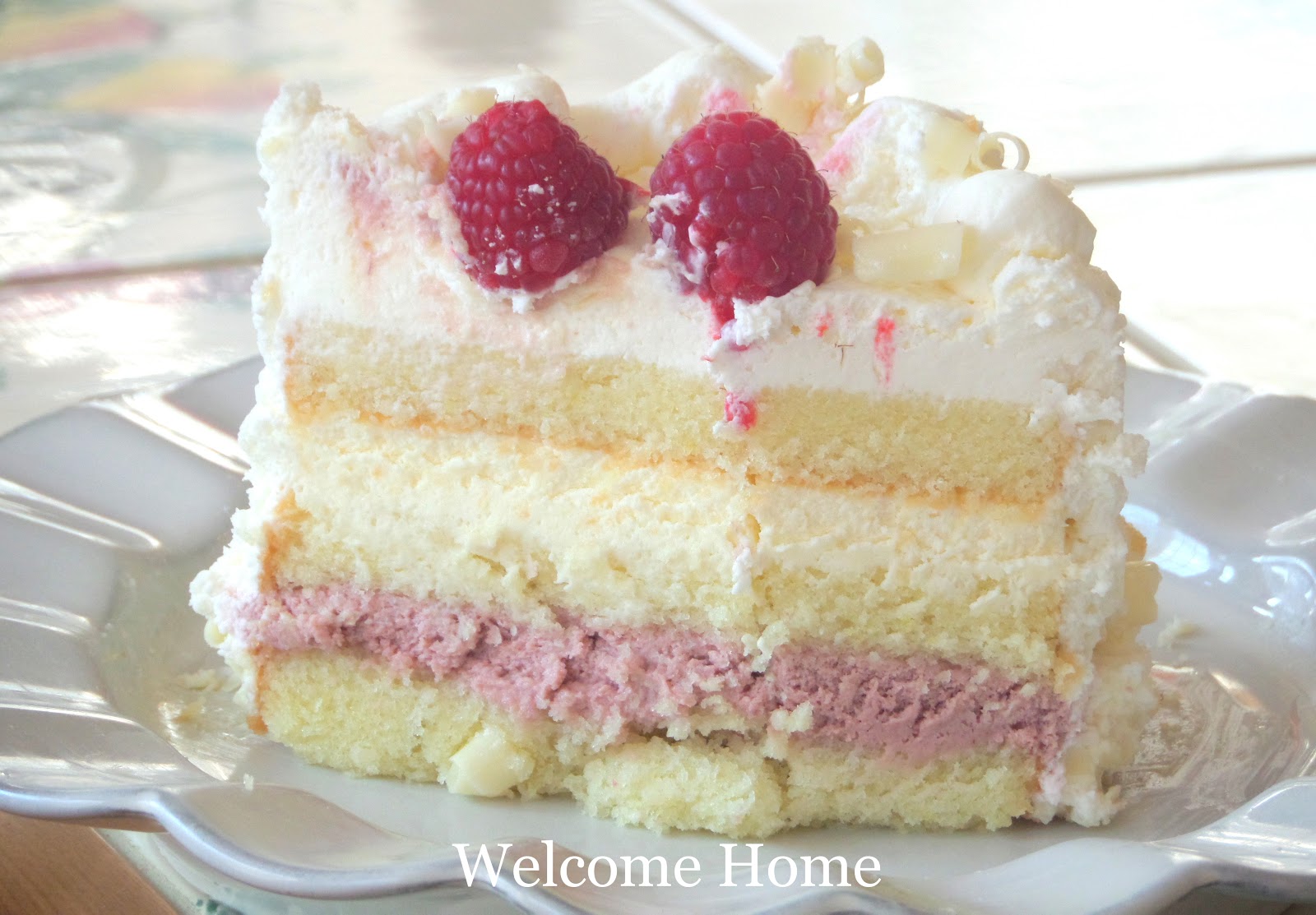 Welcome Home Blog: Lemon Raspberry Cream Buttermilk Cake