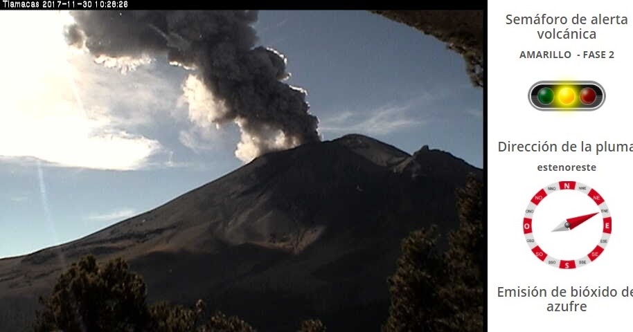 Volcán Popocatépetl | CENAPRED | 01-Dic-17