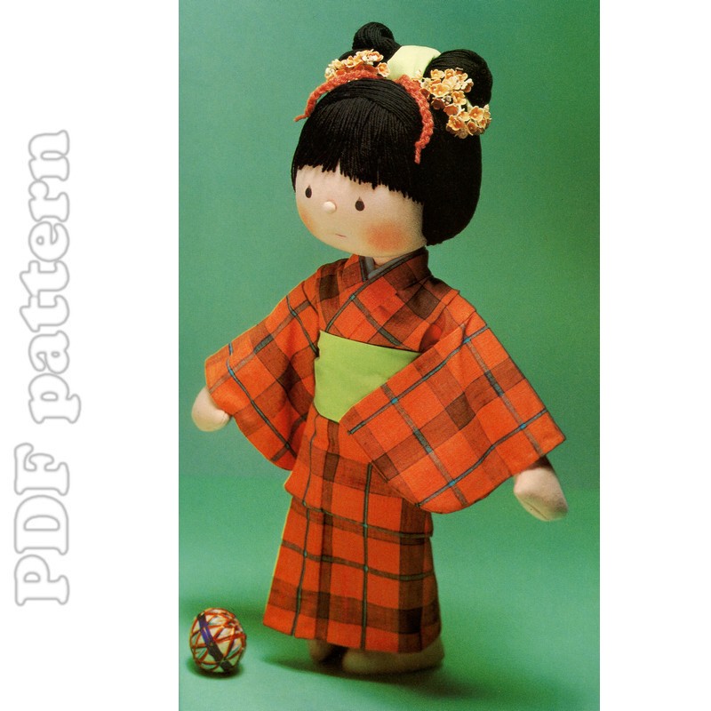 Kimono Rag Doll Plush and Tutorial Sewing Pattern PDF | CraftyLine e ...