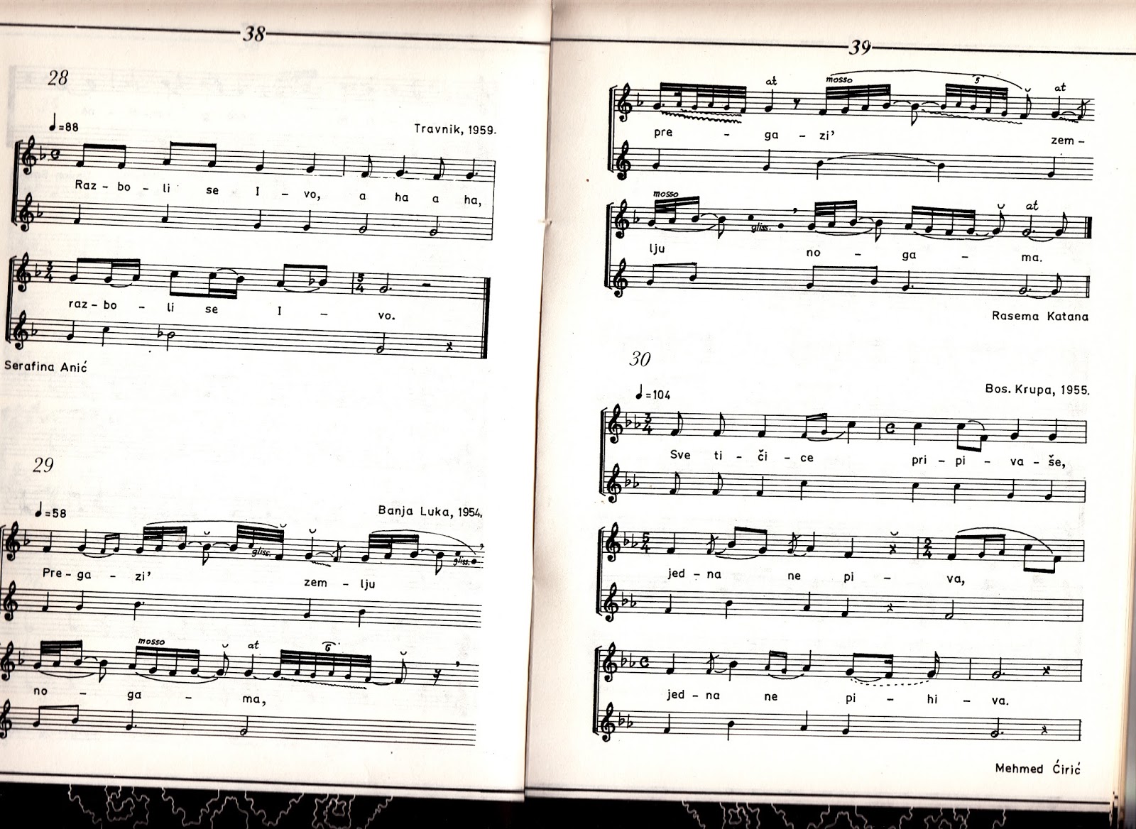 SEVDALINKE: Notni zapisi poravnih pjesama. U: Vlado Milošević: Ravna ...