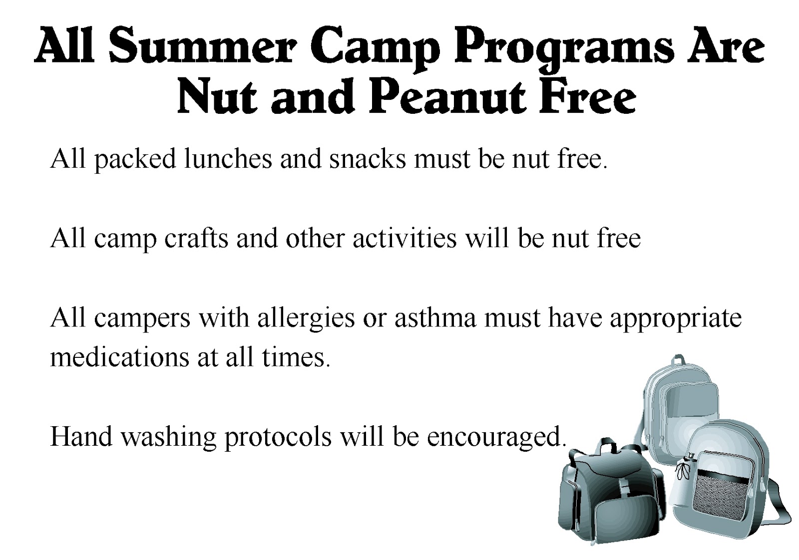 Free Posters and Signs: Camp Safety