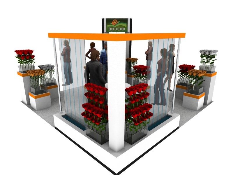 QUIN-D estudio de diseño: Stand de Flores propuesta 1