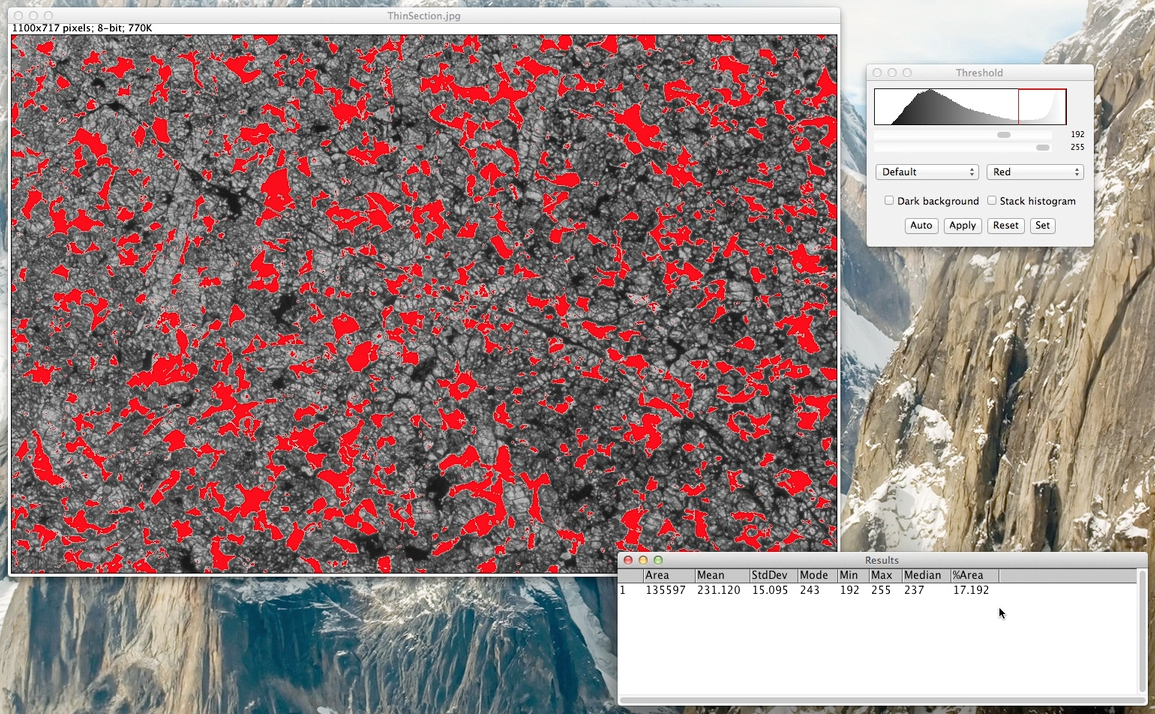 Seismos: Thin section porosity estimation using ImageJ (video)