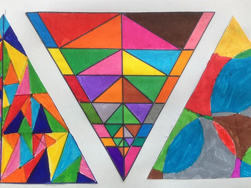 PLÁSTICA EN EL VALLE: TRIÁNGULOS: Diseñando un mural