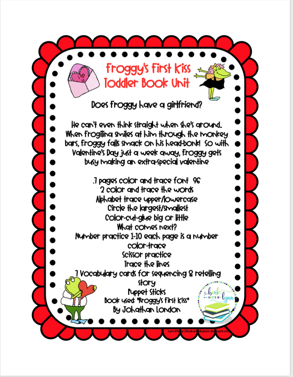 FROGGY'S FIRST KISS ~ Book Units by Lynn