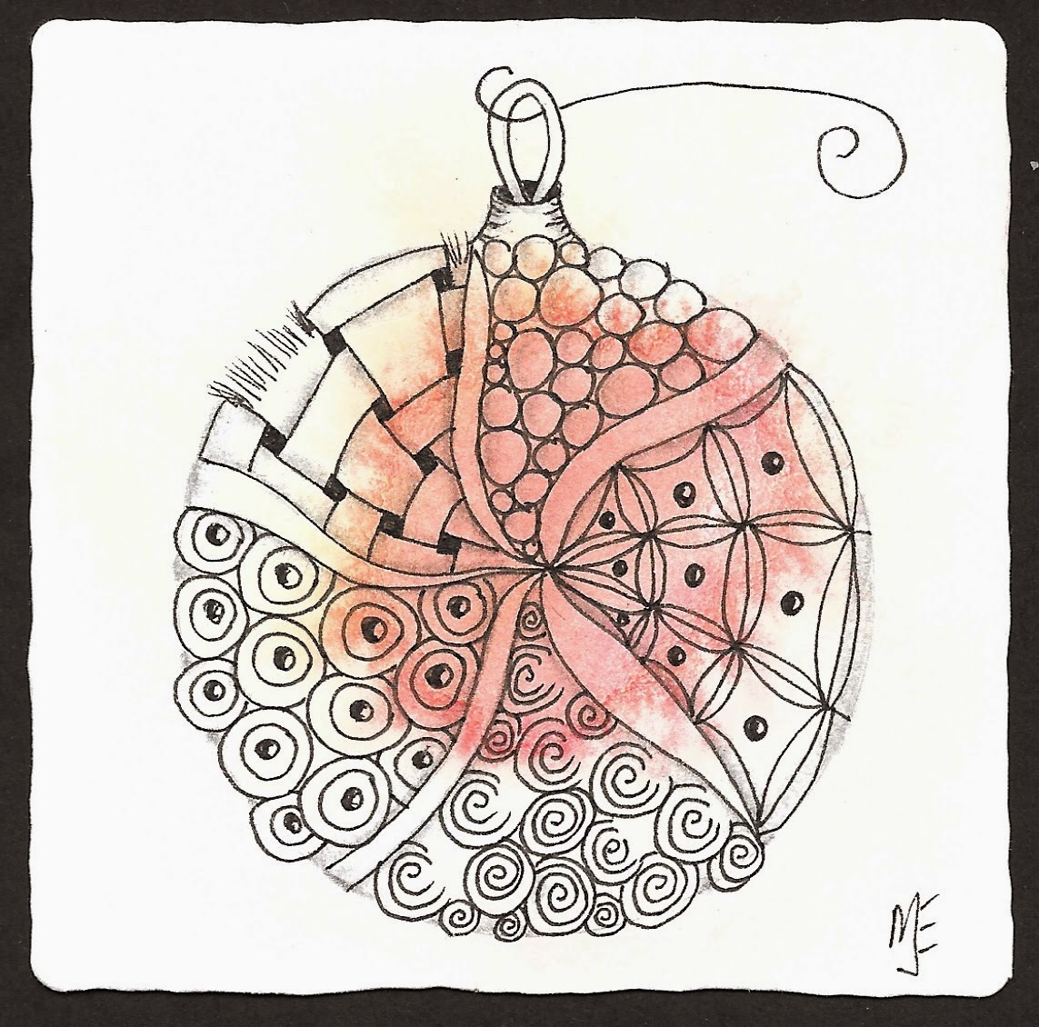 thehappytangler: Four More Christmas Ornament Zentangles