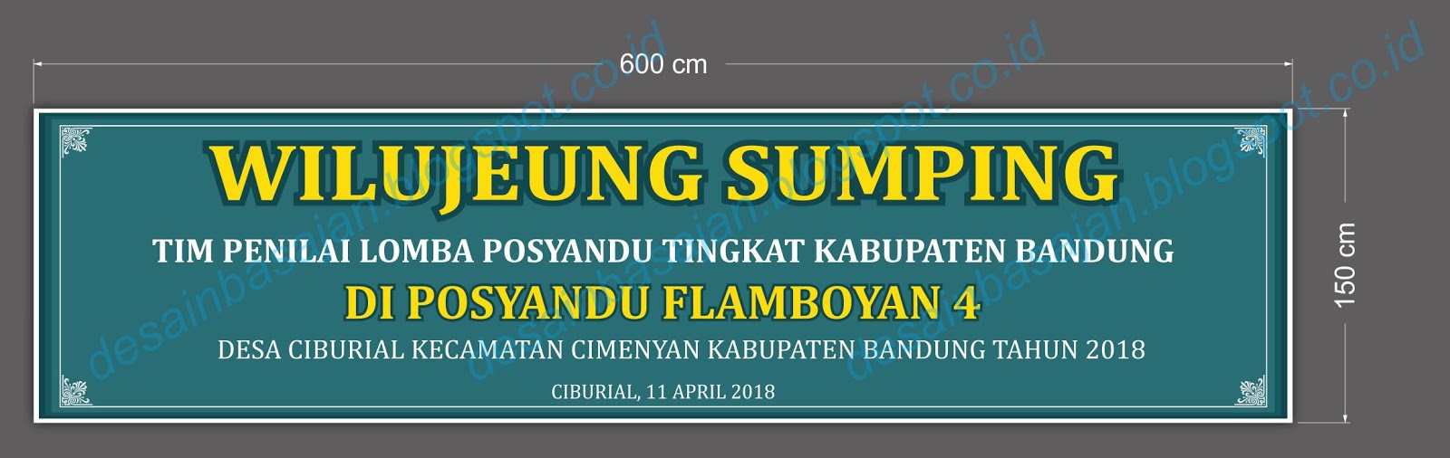 Desain Basajan: Spanduk Wilujeung Sumping 600 x 150 cm