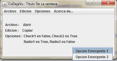 CoDejaVu: Menús Con Java Swing