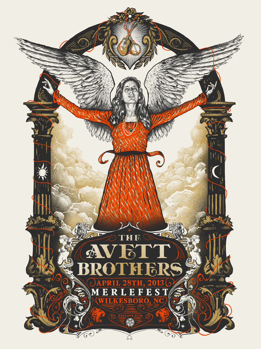 INSIDE THE ROCK POSTER FRAME BLOG: Avett Brothers Merlefest Poster by ...