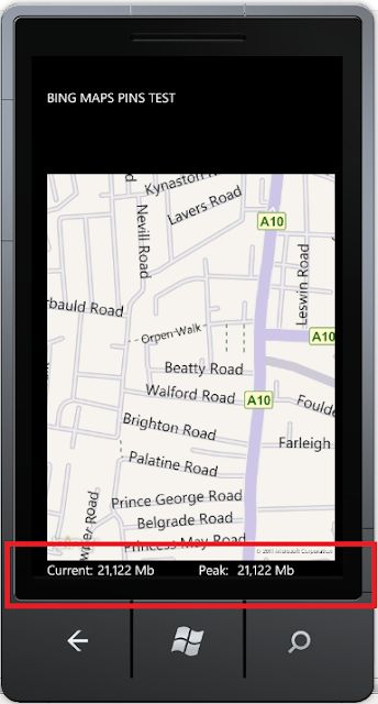 How many pins can Bing Maps handle in a WP7 app - part 1