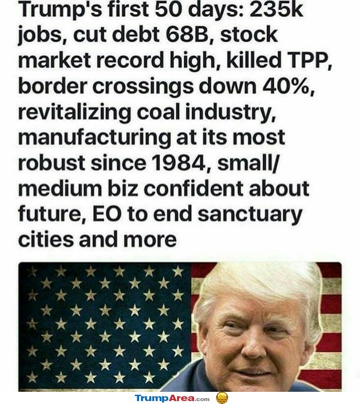 Trump is Right: TRUMP’S ACCOMPLISHMENTS: THE FIRST 50 DAYS