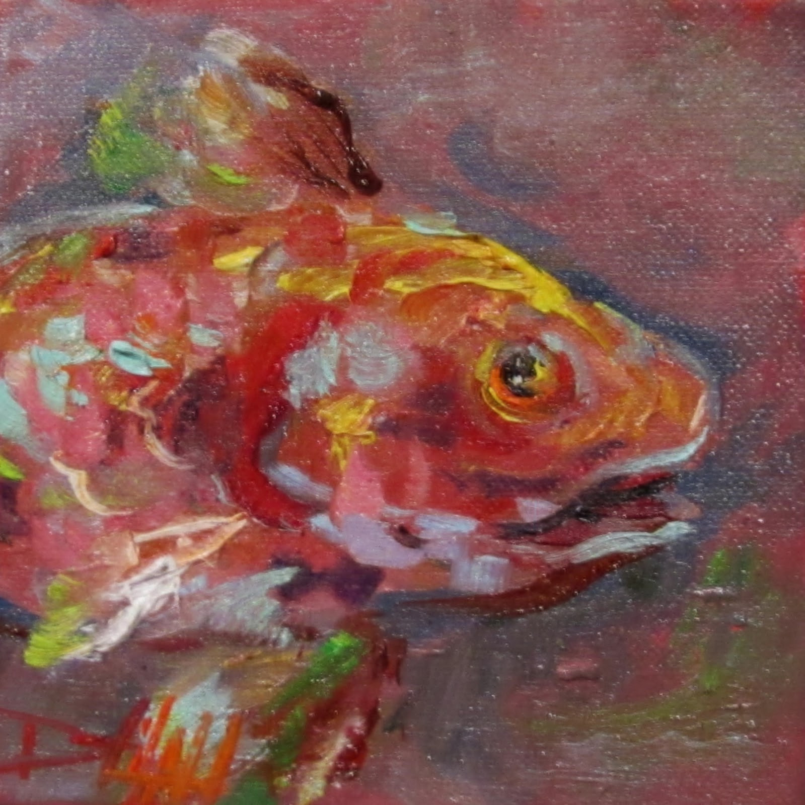 Painting of the Day, Daily Paintings by Delilah: Red Fish