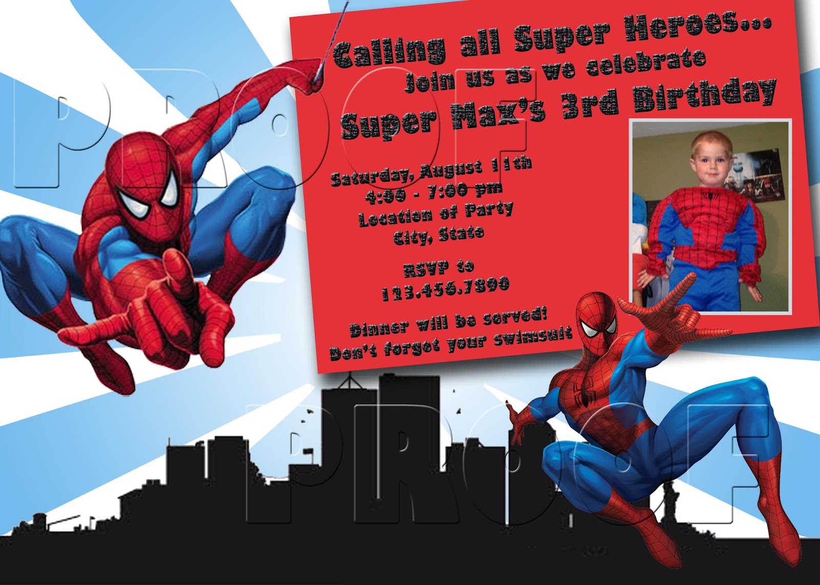 Fanci Prints by Tiffany: Spider man Birthday Invitation
