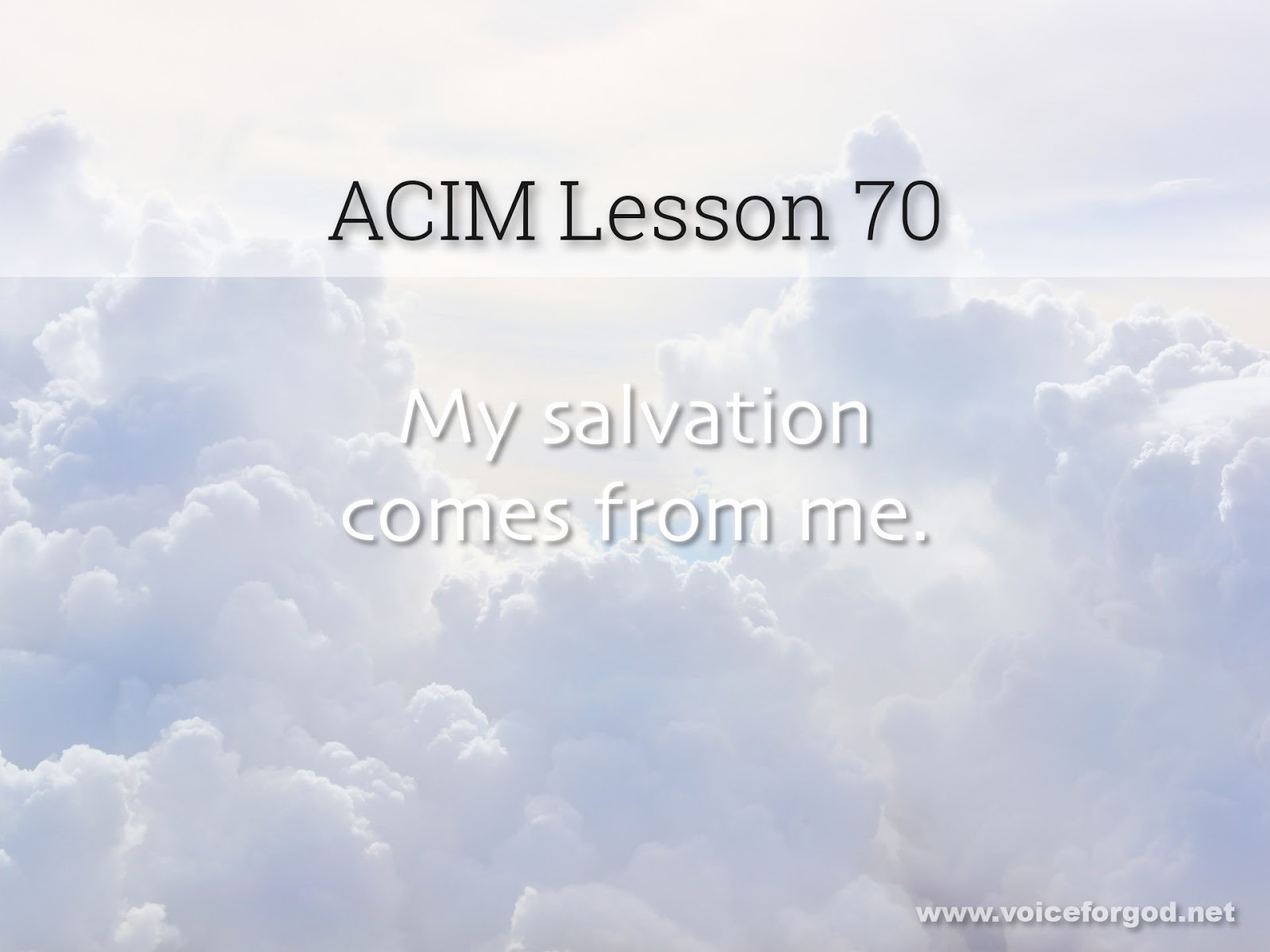 Miracle Life: ACIM Workbook Lesson 70