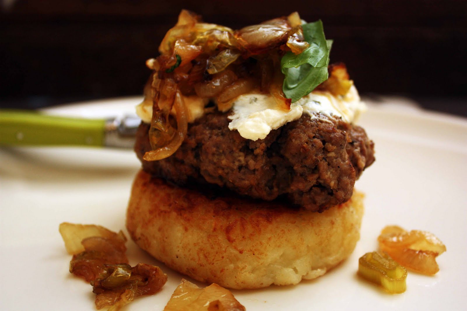 Special Meals Meg: Beef burger on a potato galette