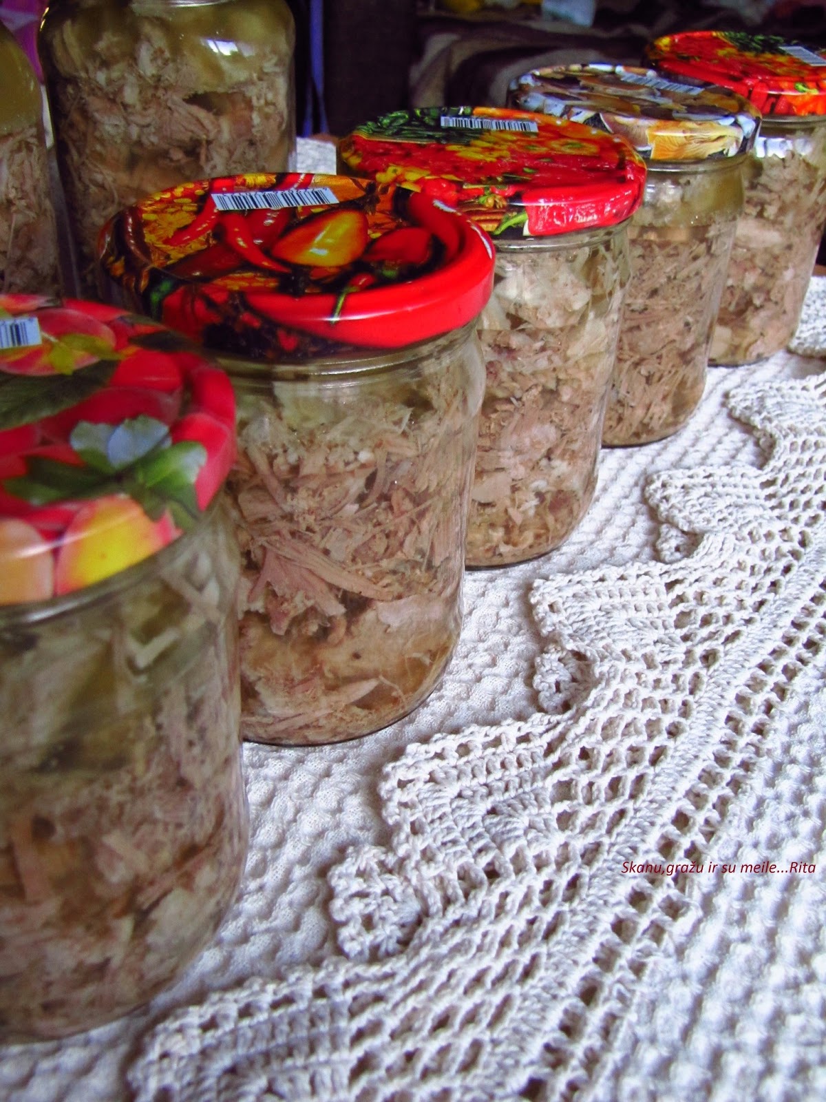 Ritos receptai : Naminiai mėsos konservai ( liaudiškai ''tušonkė'' )