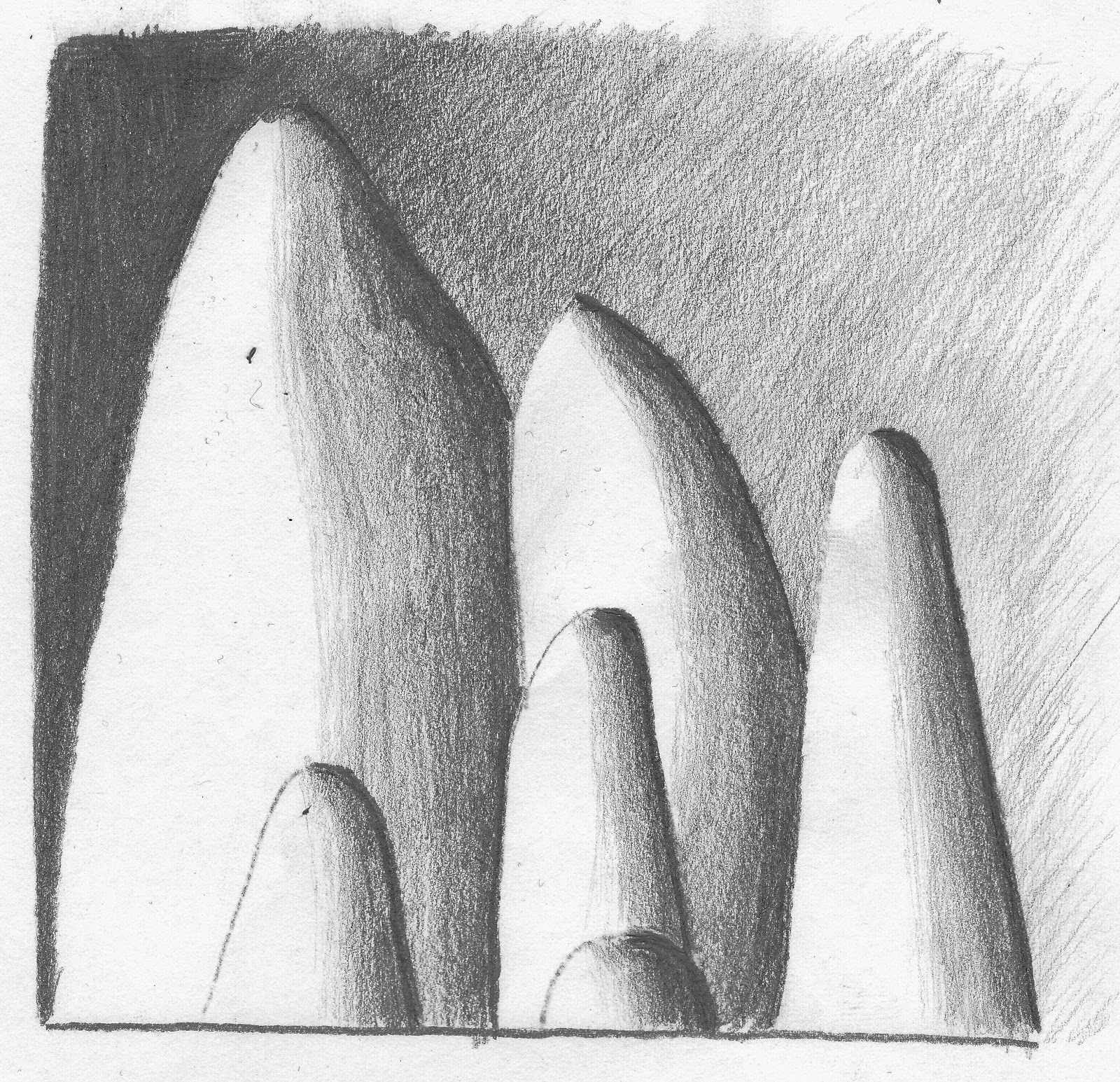 de dibujo artístico y color: Sombreado a partir de un dibujo de líneas.