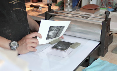 Mirka Hokkanen: Engraving on an Etching press