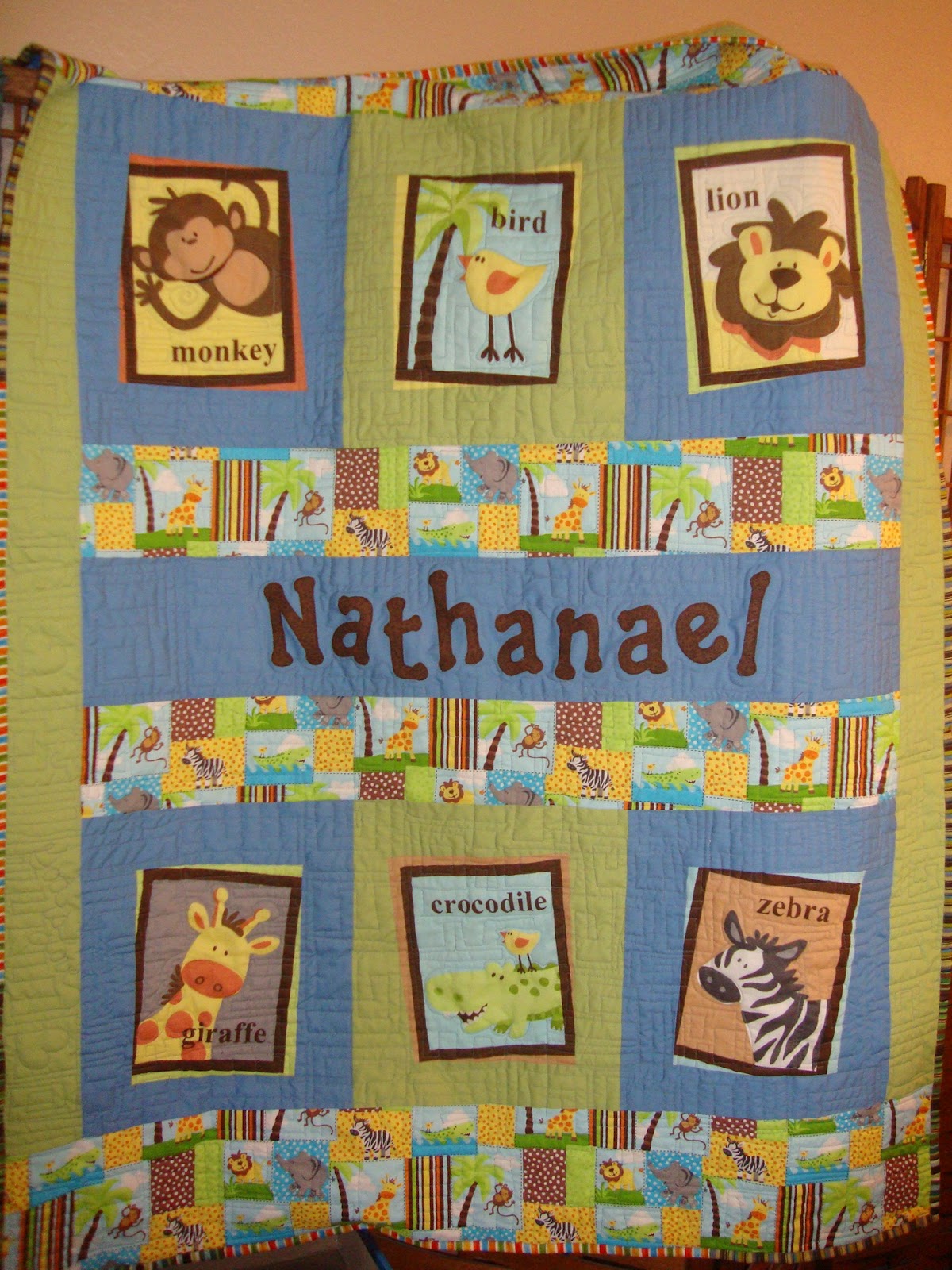 Pokeydotquilting: Nathanael's Jungle Quilt