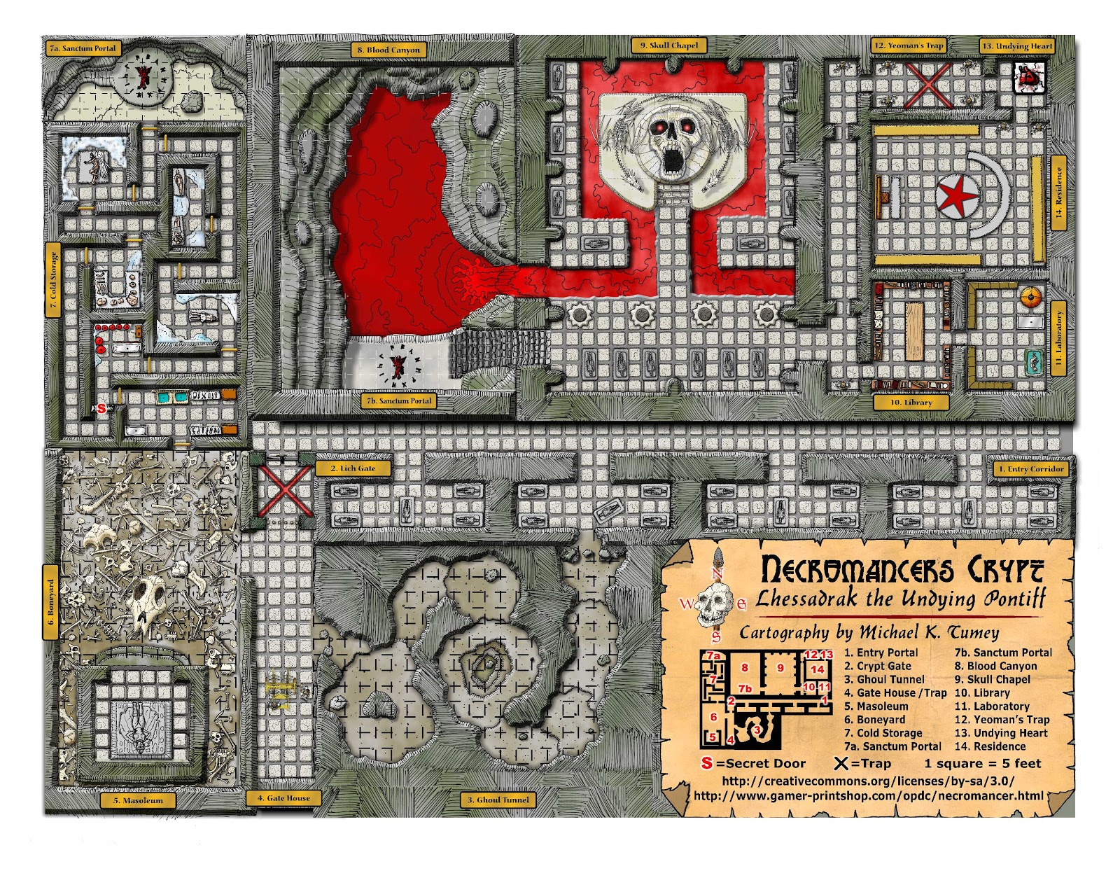 Necromancer's Crypt - quickie dungeon map