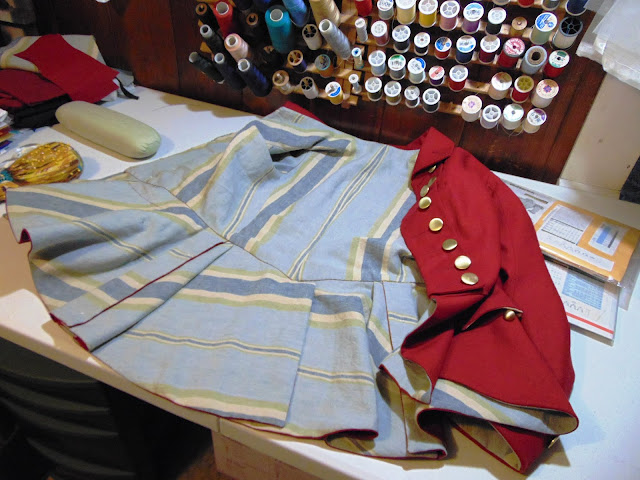 The Antique Sewist: JP Ryan Riding Habit - Red Linen