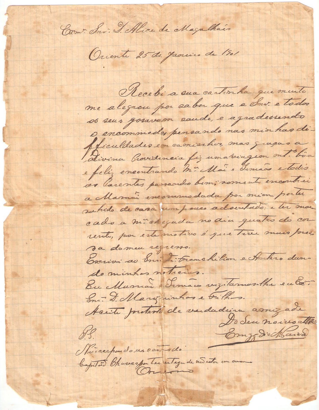 moniquinhaquinquinha: Cartas antigas datadas de 1901, 1902