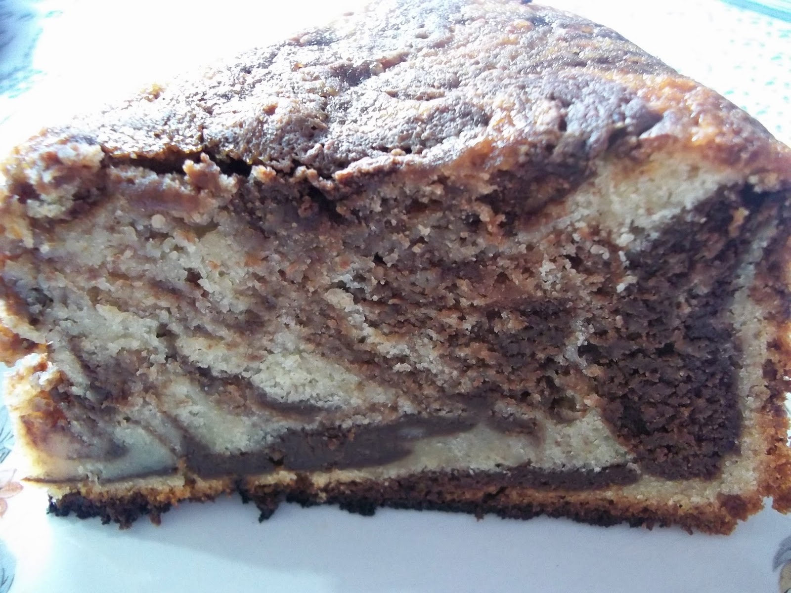 Torta marmolada de banana y chocolate