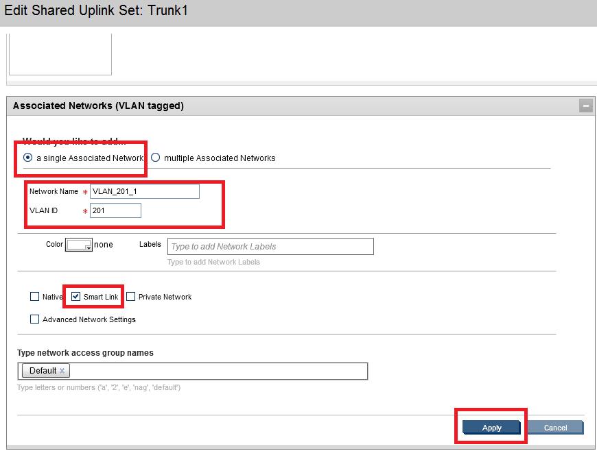 Steps to add additional VLANs to existing virtual connect Shared Uplink ...