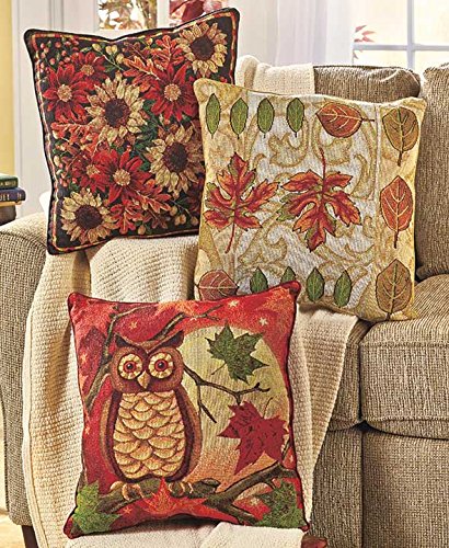 Whimsical Owl Store: Owl Fall Pillows-Beautiful Set Of 3