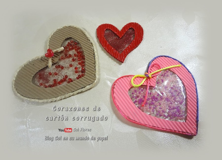 Corazones de cartón corrugado | Manualidades
