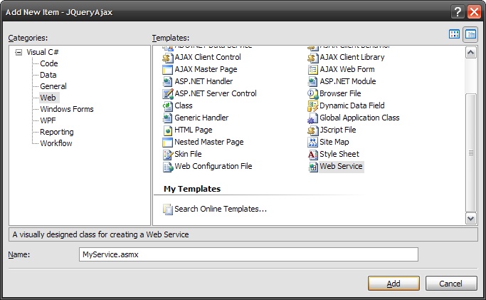 how to call web service from JQuery ~ .Net programming