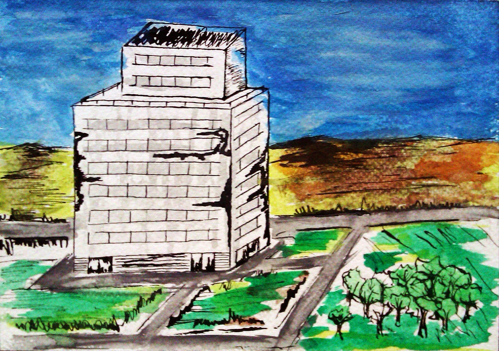 Rajz, festés, illusztráció, design, digitális grafika: Épületek ...