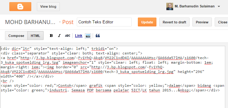 MOHD BARHANUDIN SULAIMAN (Guru Sains Komputer): Contoh Teks Editor