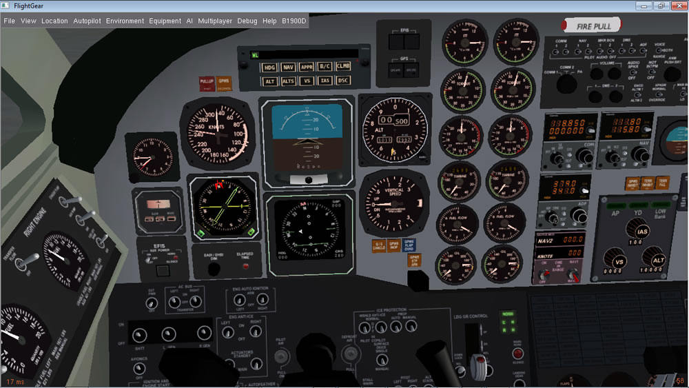 Flight Gear: Il cockpit del mio b1900d