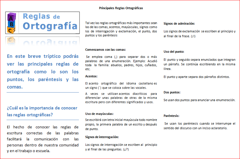 CASTELLANO NOVENO: REGLAS ORTOGRAFICAS