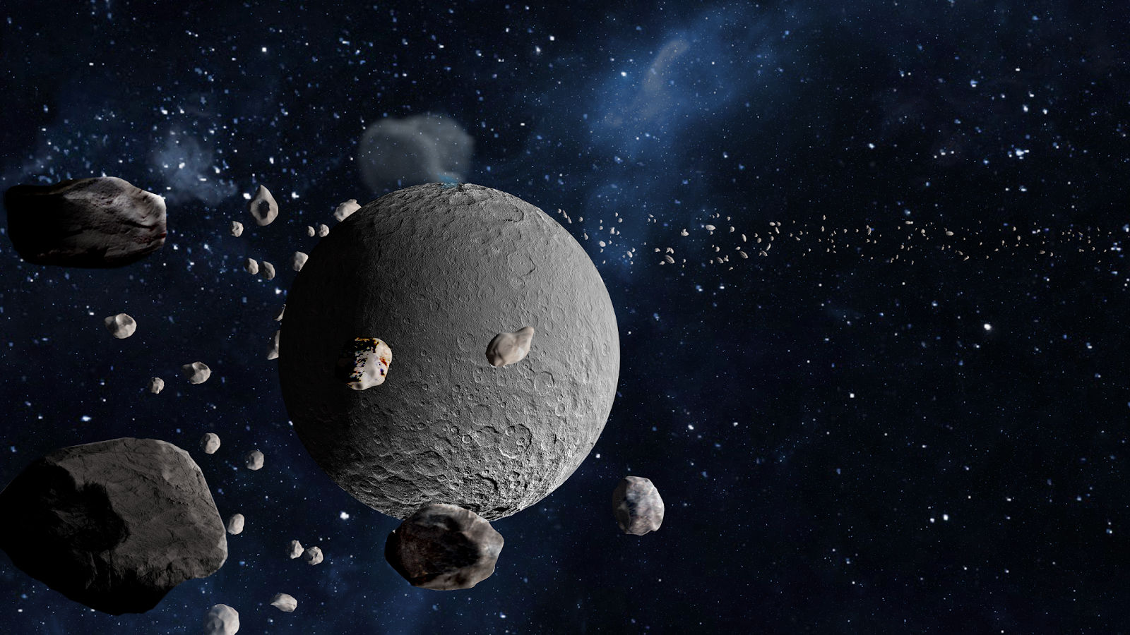 Ceres and the Belt Asteroids | 3D Space by Bruno Maia