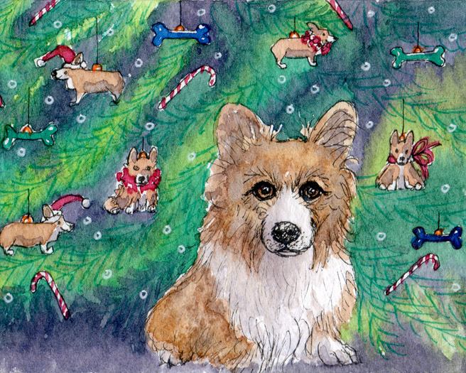 MontyandRosie: More Welsh Corgi dogs being all Christmasssy...