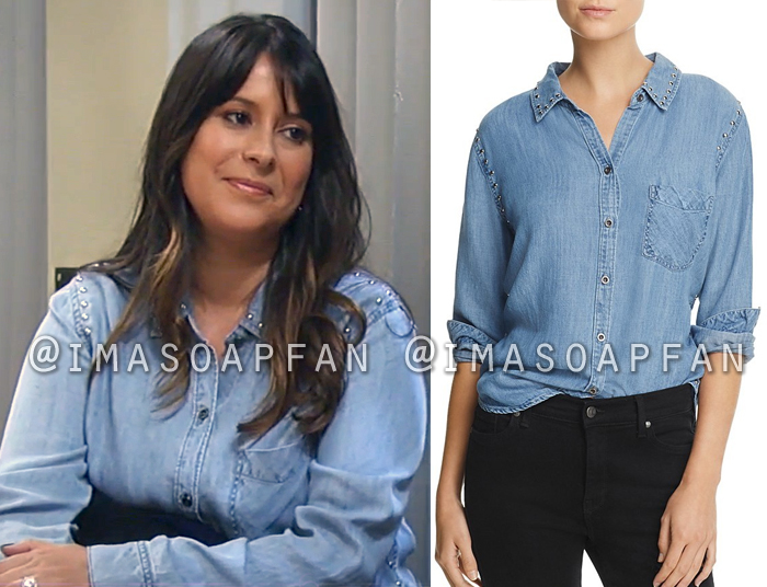 Robin Scorpio-Drake's Studded Chambray Shirt - General Hospital, Season ...